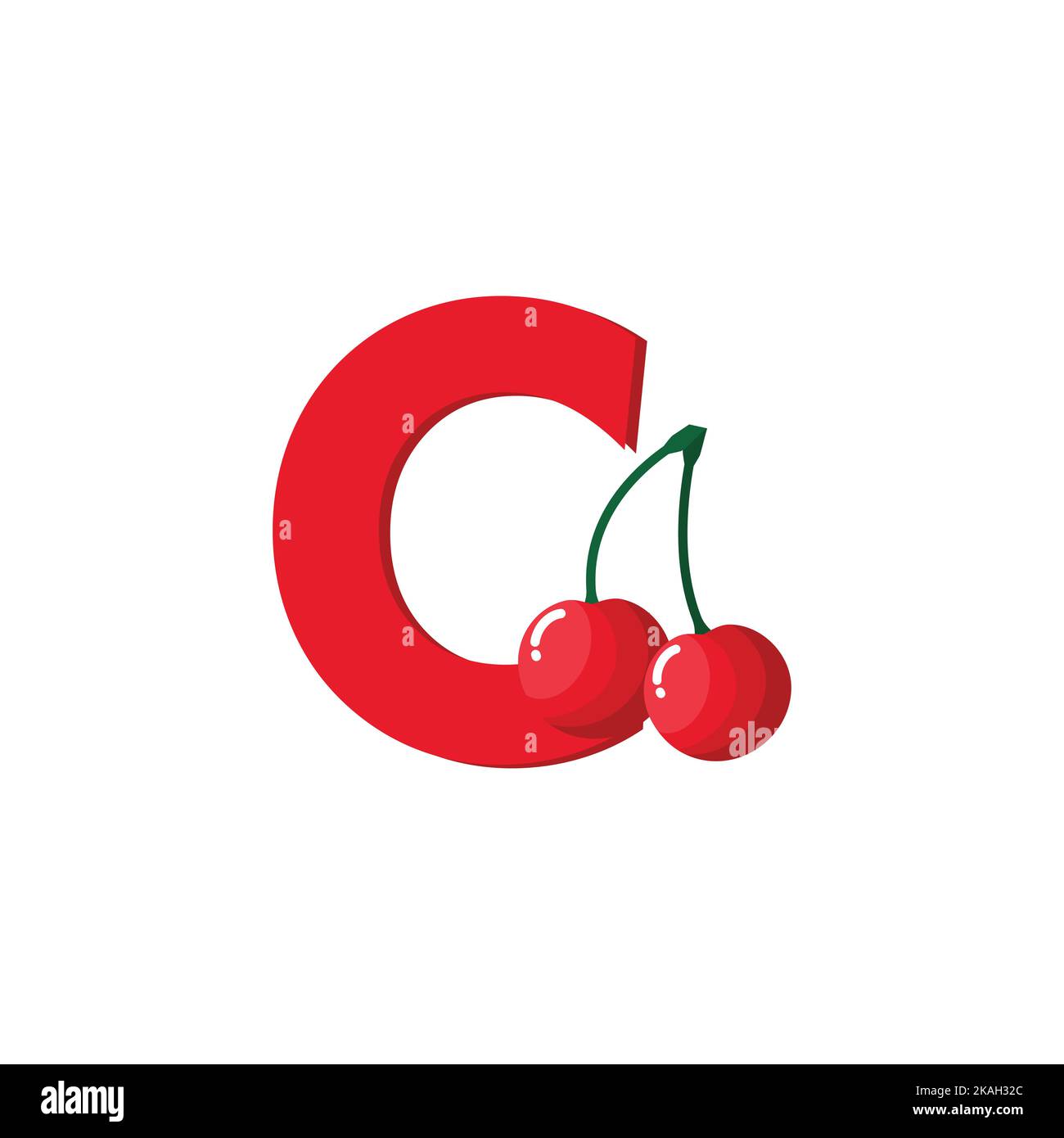 Alphabet Fruits Cherry, Clip Art Vector, Illustration for kids, Letter ...