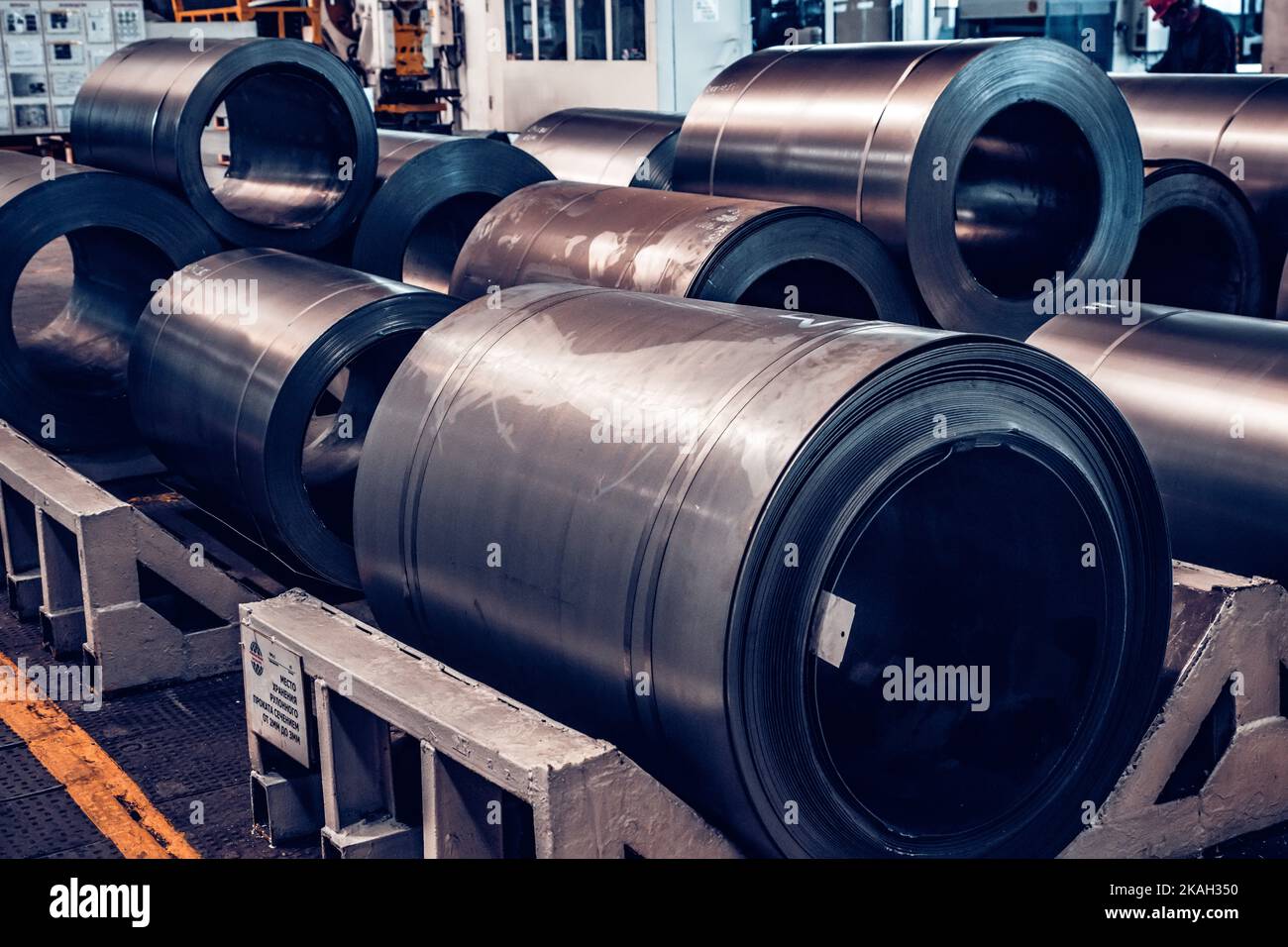 Stock with rolls of sheet steel in industrial plant Stock Photo - Alamy