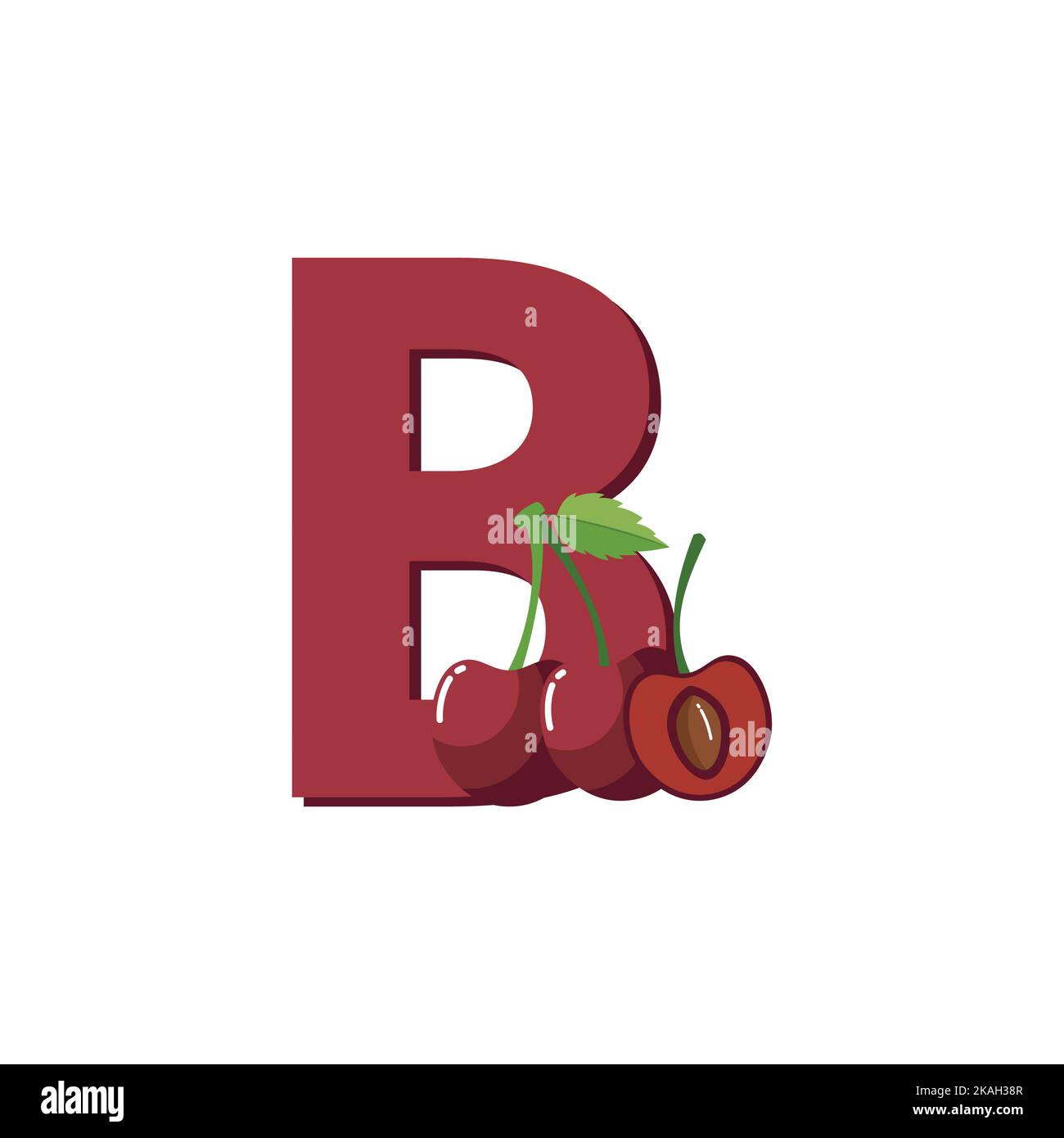 Bing Cherry, Fruit Alphabet, Clip Art Vector, Illustration for kids ...