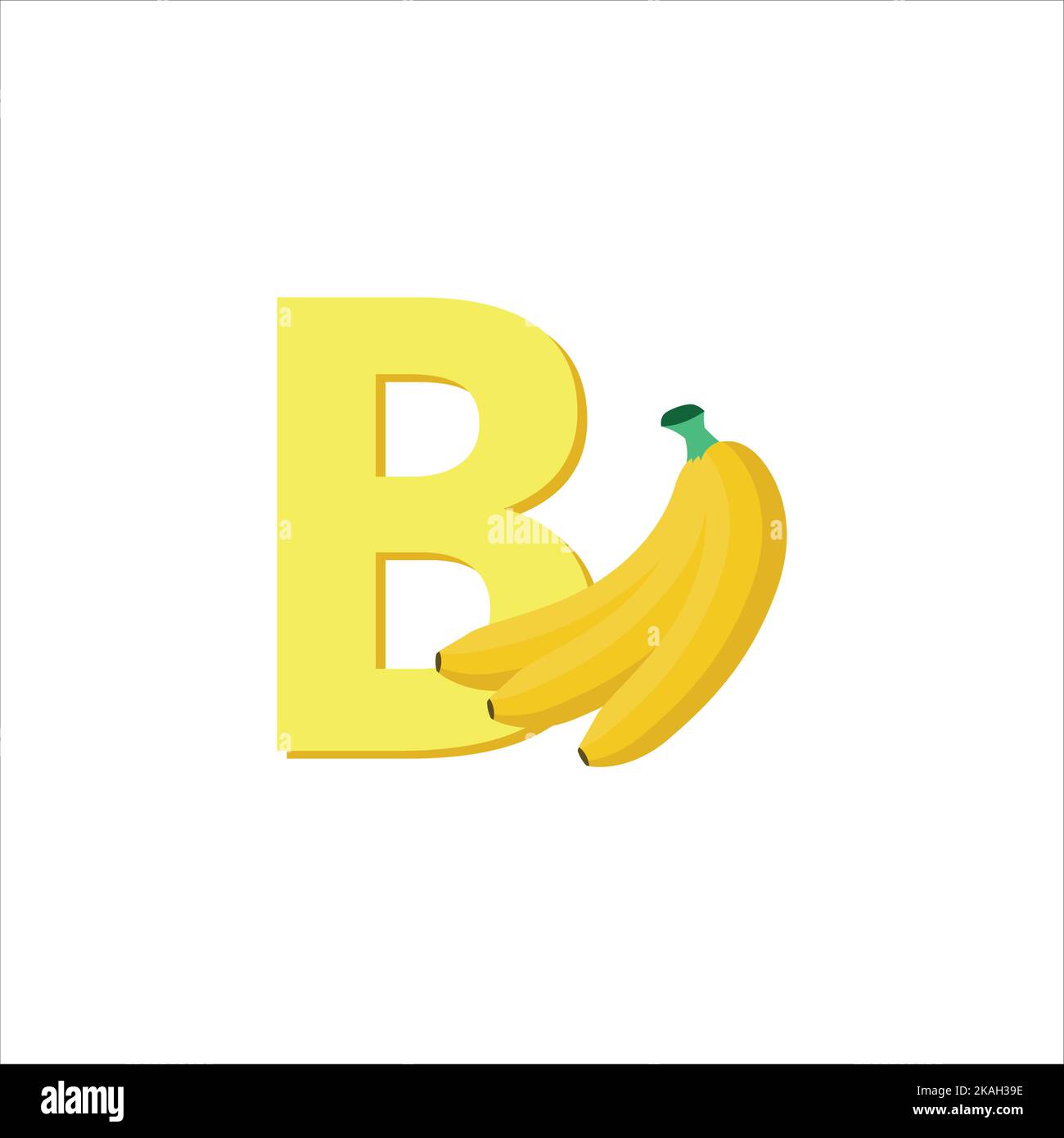 Alphabet Fruits Banana, Clip Art Vector, Illustration for kids, Letter ...