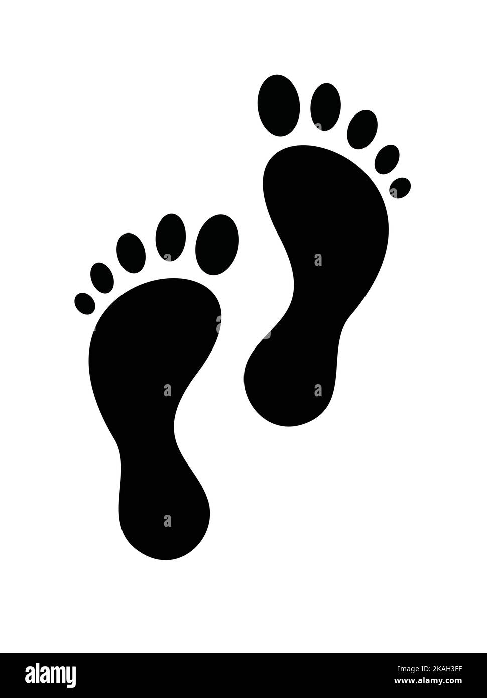 Human feet silhouette icon, stylized hand drawn footprints. Isolated ...