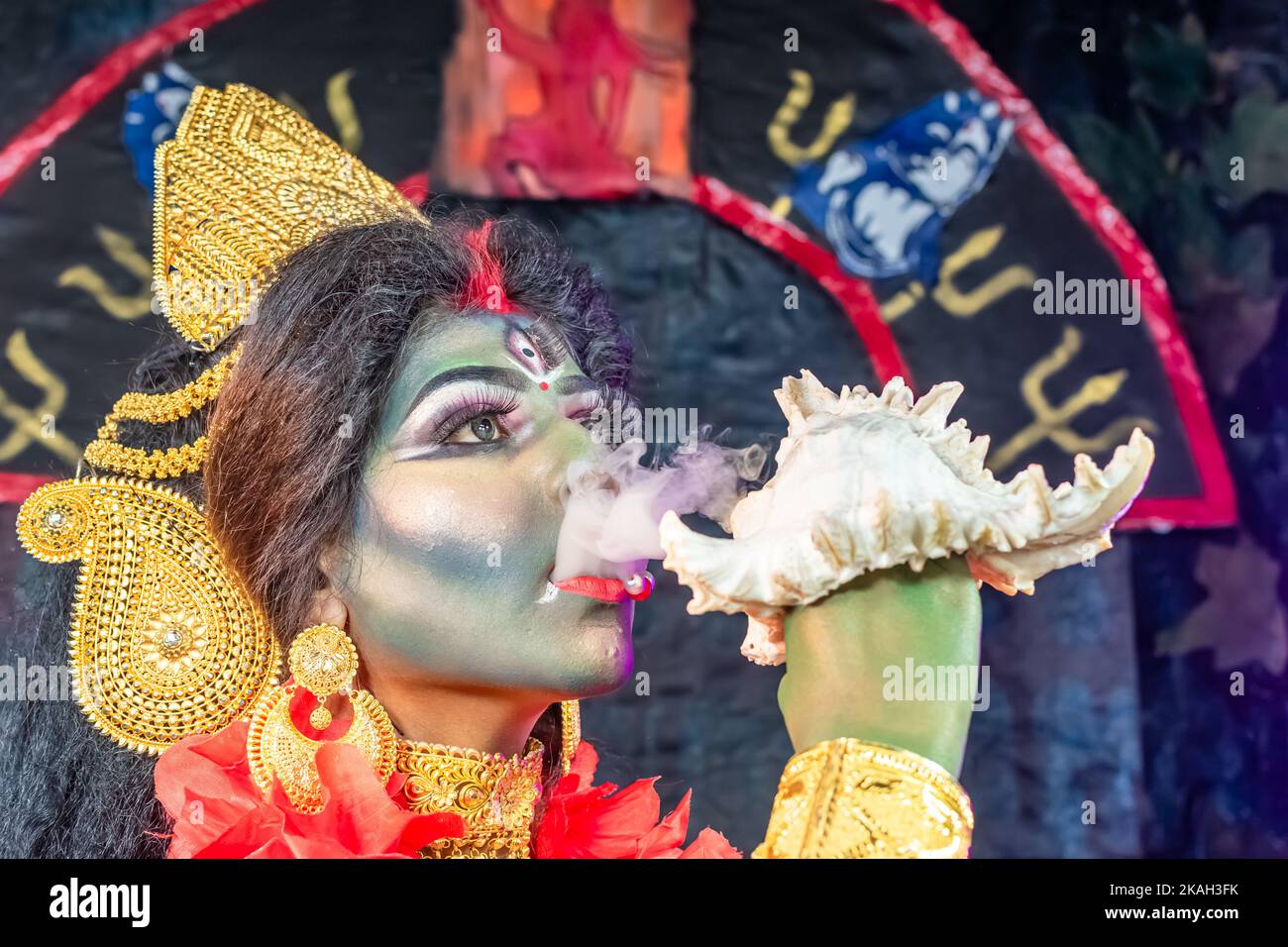 Happy Diwali greeting card showing Indian beautiful girl with colorful ...