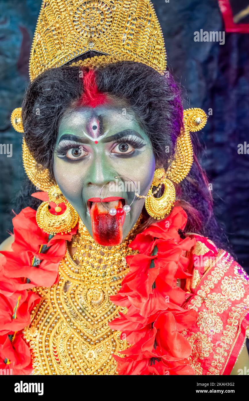 Happy Diwali greeting card showing Indian beautiful girl with colorful ...