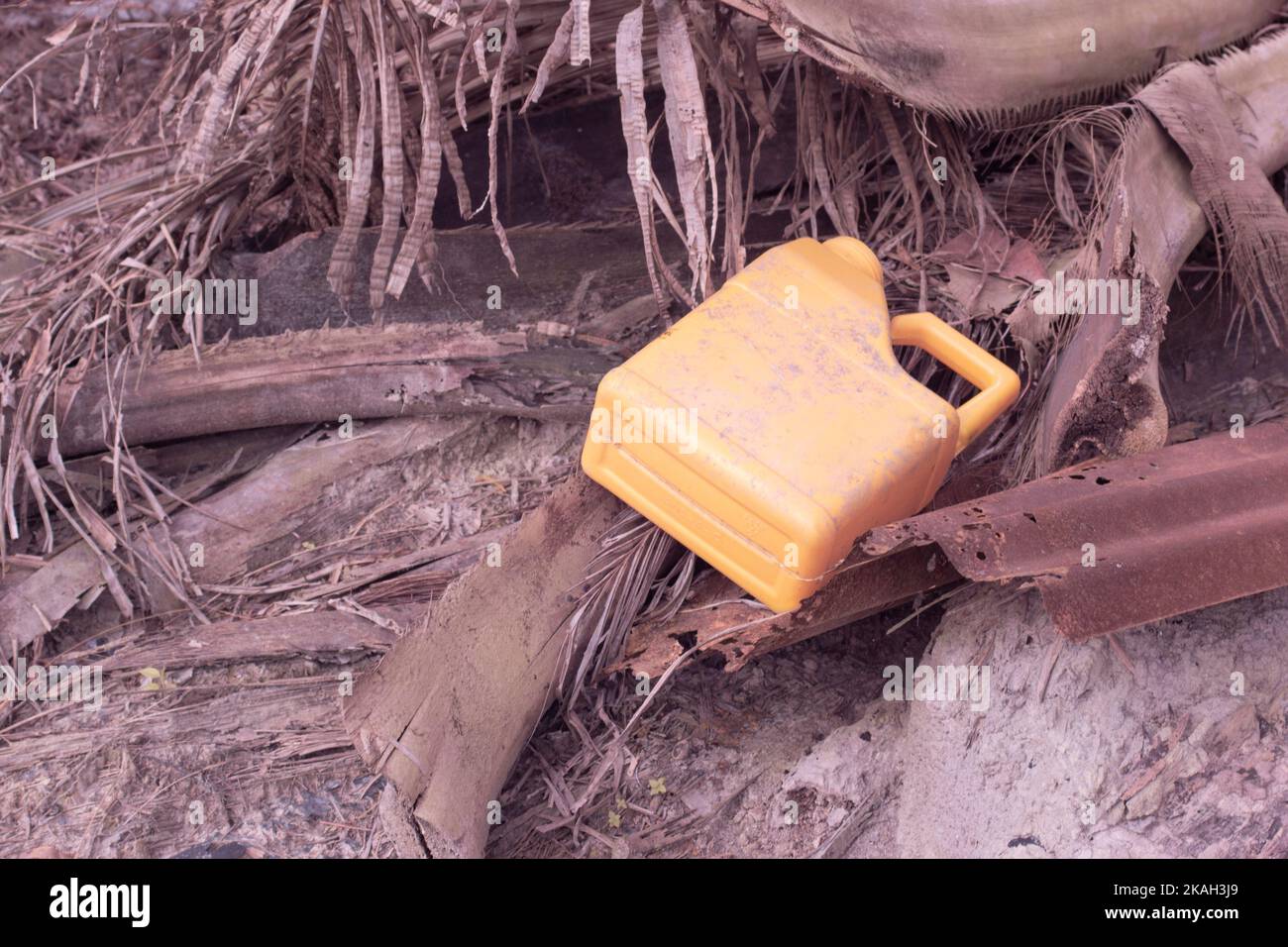 infrared image of the yellow empty HDPE container at the farm Stock ...