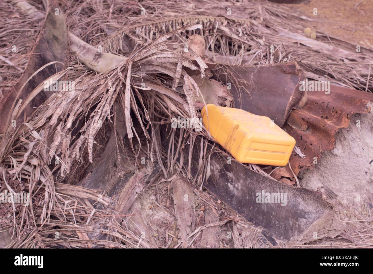 infrared image of the yellow empty HDPE container at the farm Stock ...