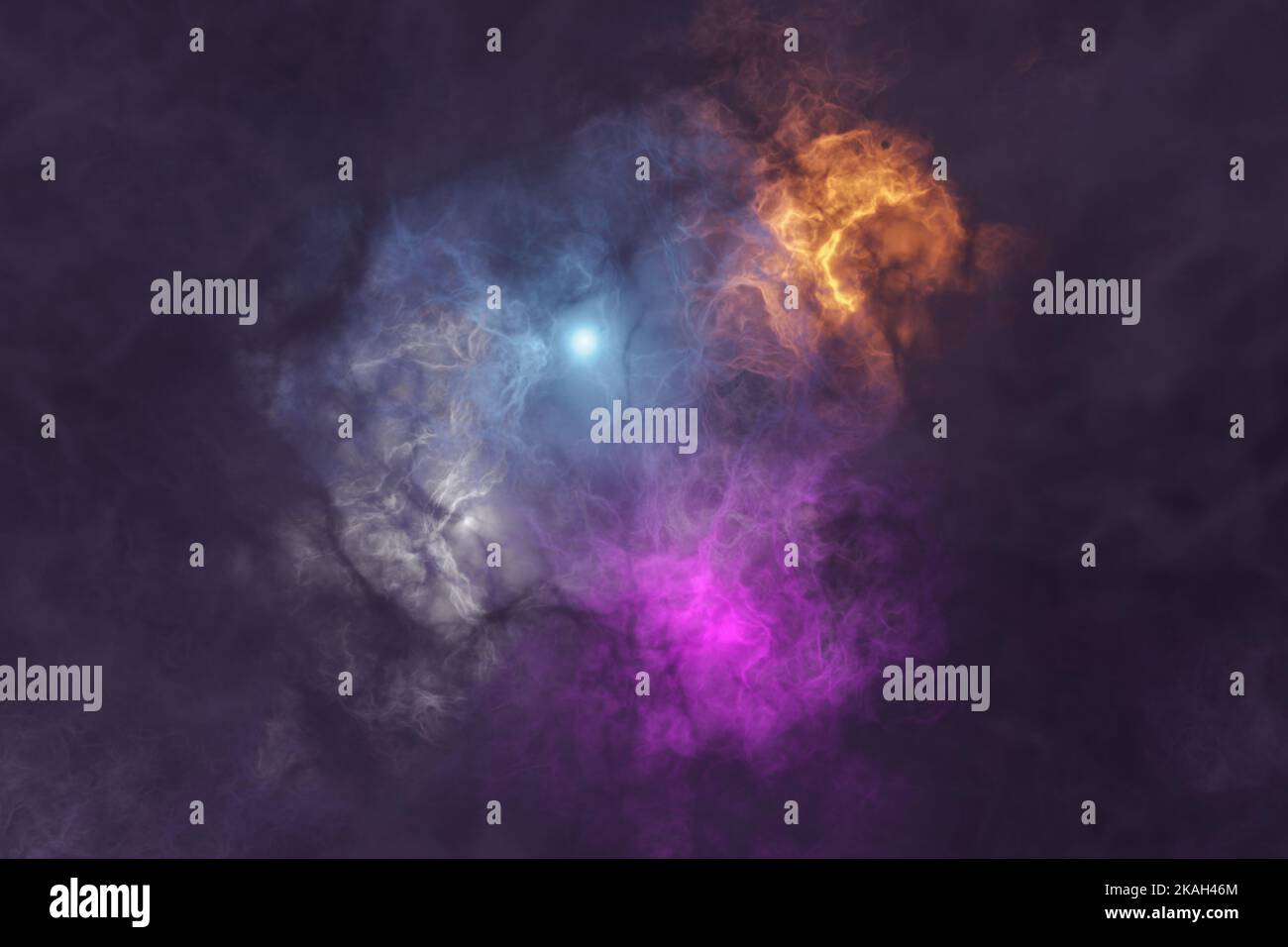 Deep space nebula with stars. Bright and vibrant Multicolor Starfield ...