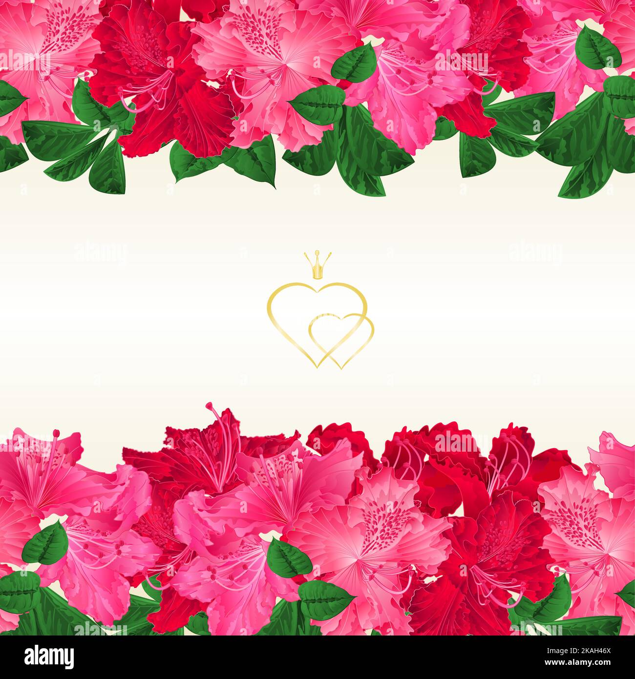 Floral border horizontal seamless background with blooming branches ...