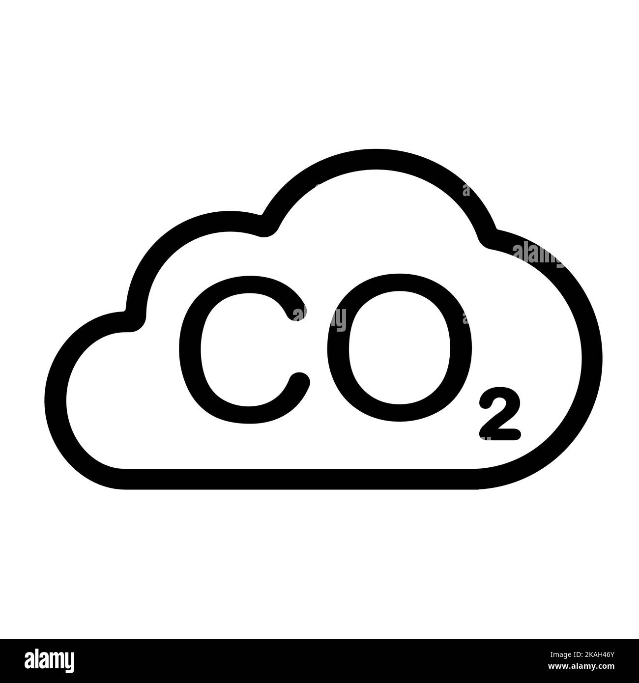 CO2 line icon in flat style. Carbon dioxide emissions symbol isolated on white background ...