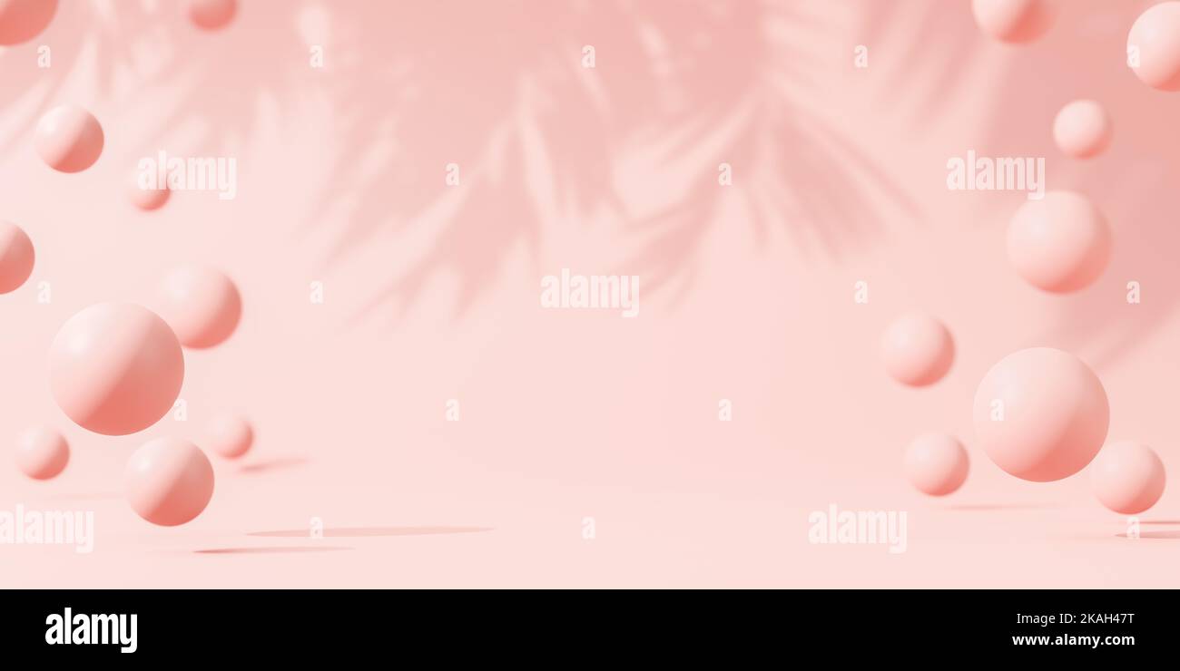 Product placement background. Spheres or balls on soft pink background ...