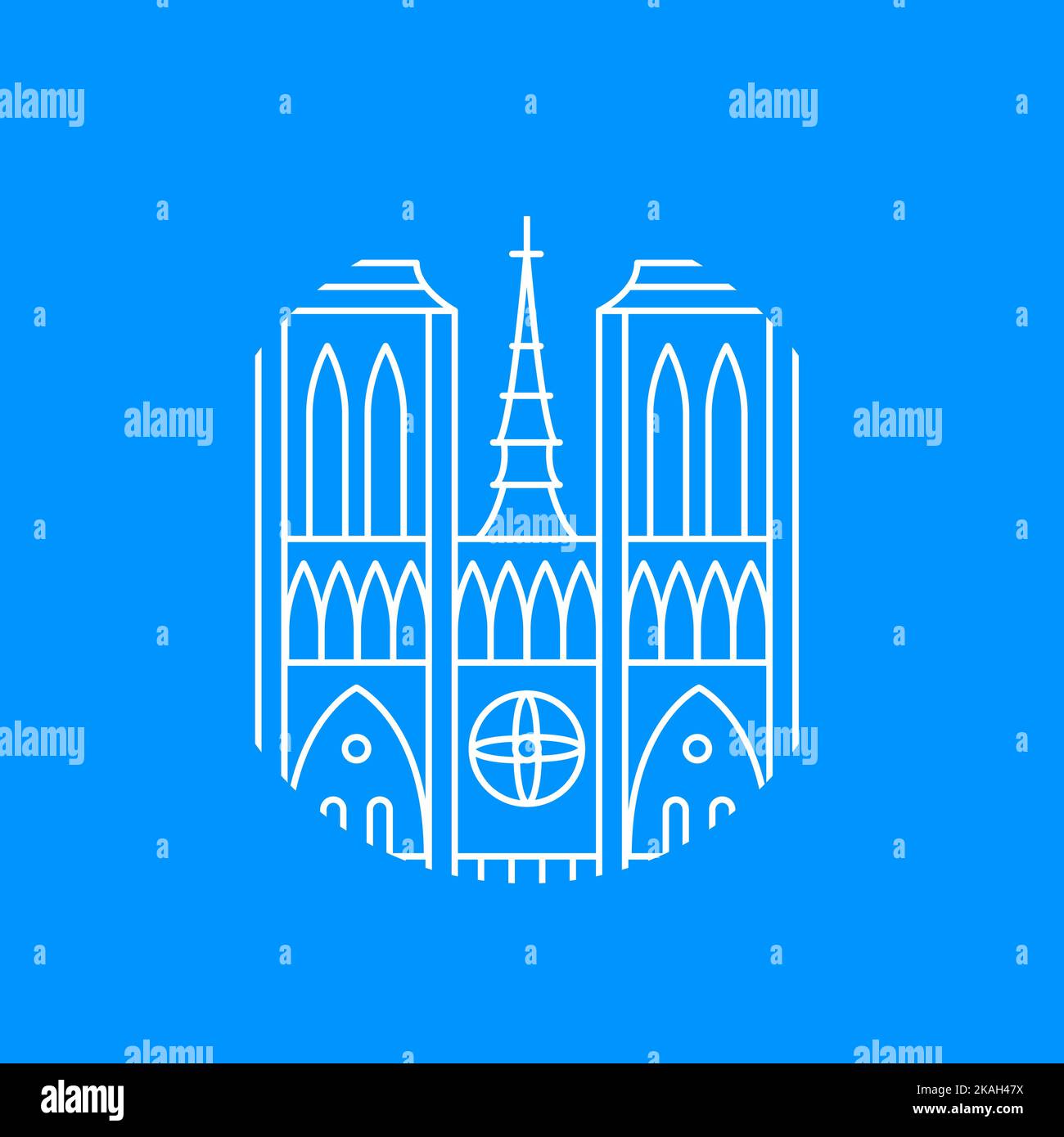 Notre Dame De Paris Circle Stock Vector Image & Art - Alamy