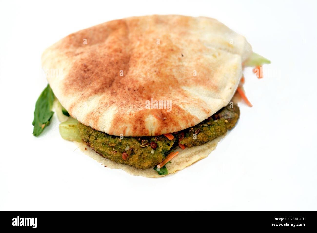 Falafel sandwich, a very popular and traditional Egyptian food, a warm ...