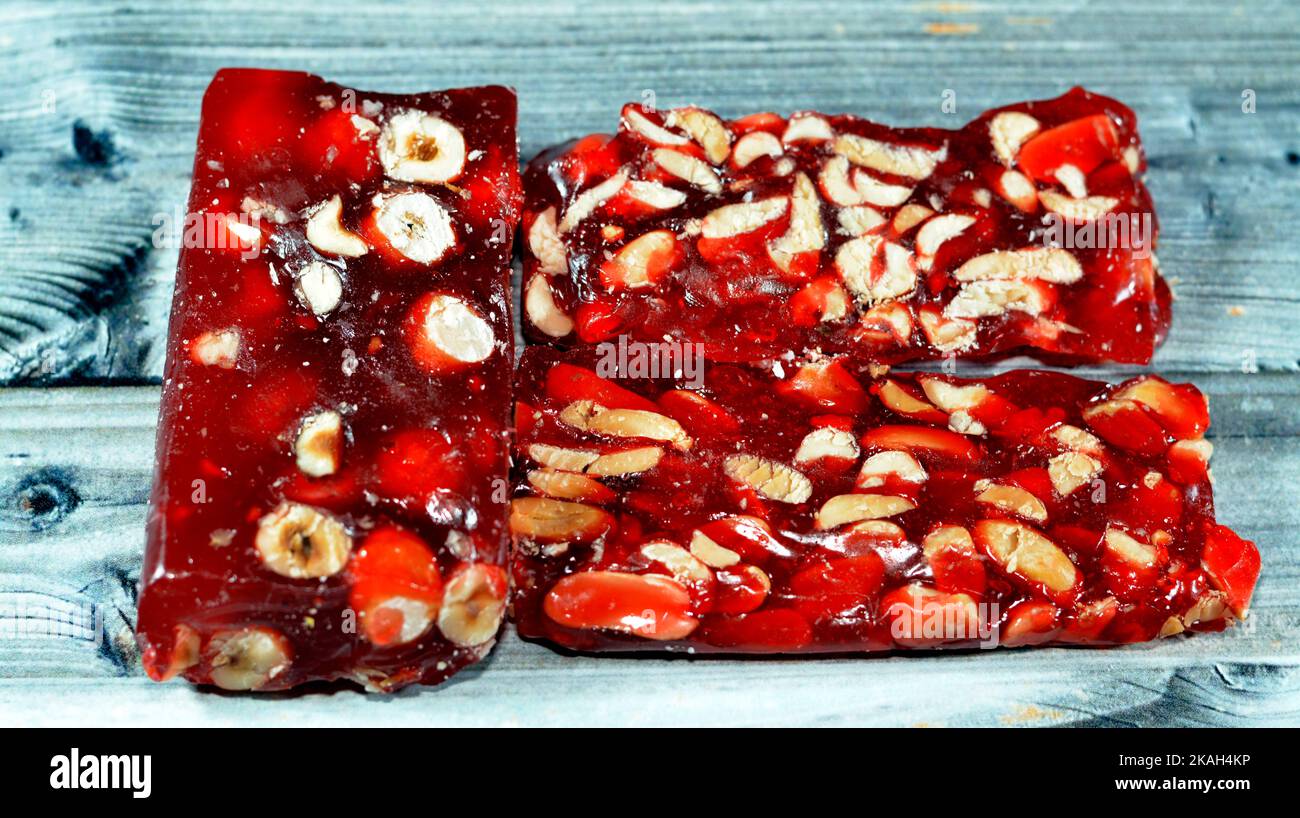 Festive Arabian sweet candy domeya stuffed with peanuts and hazelnuts ...