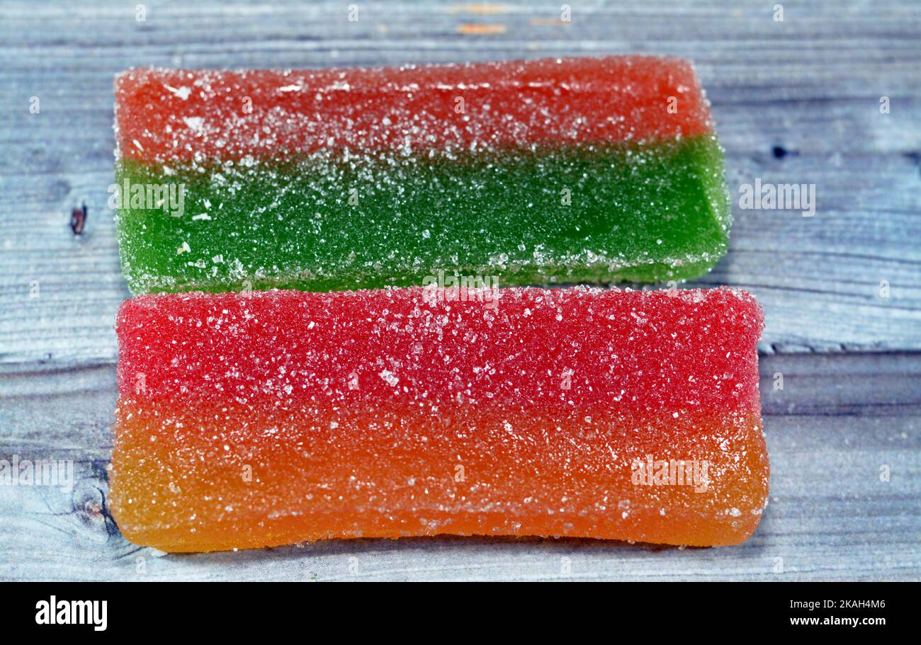 plain jelly colorful taffy candy sweets with flavors covered with sugar ...