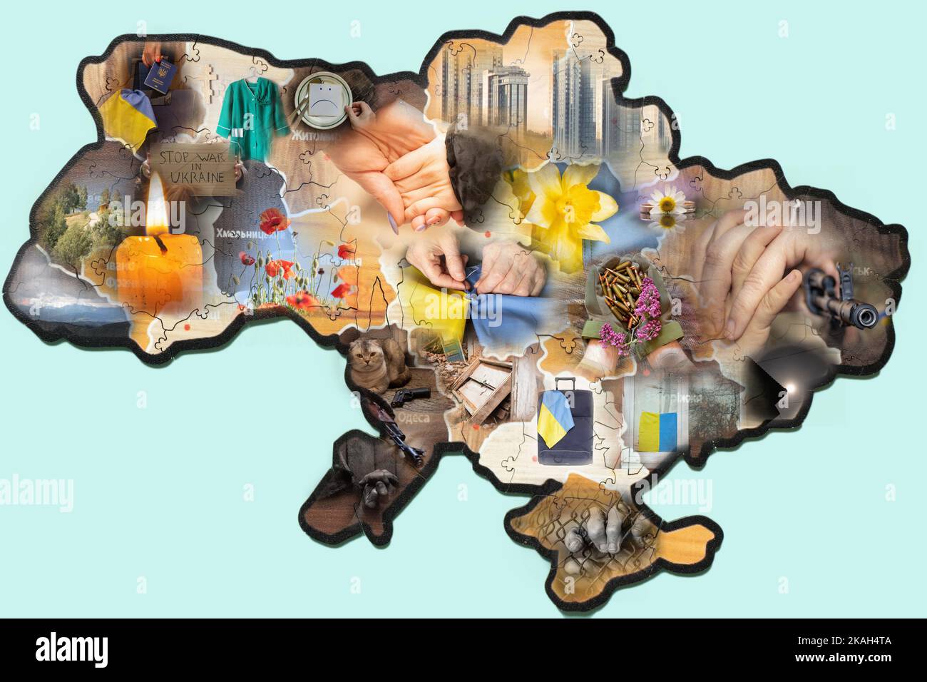 Map of Ukraine with photographs taken during the war with different ... Map of Ukraine with photographs taken during the war with different ...