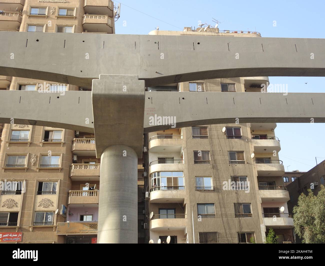 Cairo, Egypt, September 27 2022: Tracks of Cairo monorail overhead ...