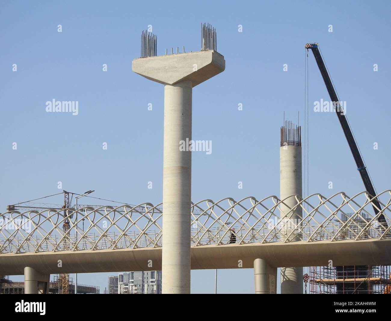Giza, Egypt, July 25 2022: Giza Egyptian overhead transportation system ...