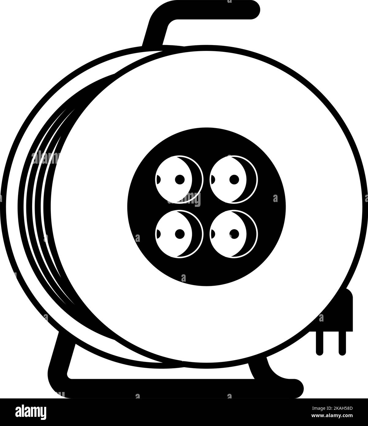 A cable drum with rolled up cable and plug Stock Vector Image & Art - Alamy