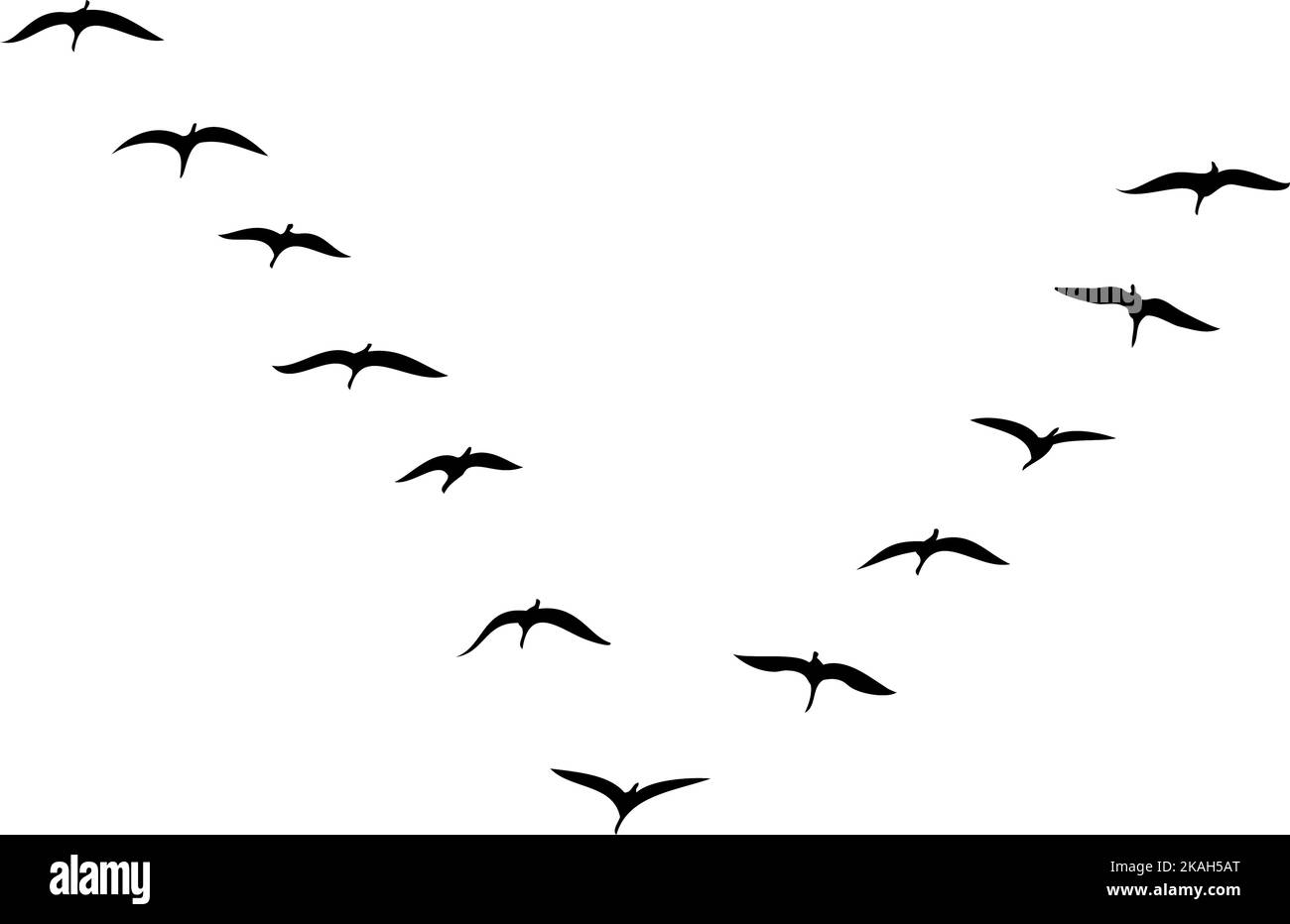 Birds fly south in a V formation Stock Vector Image & Art - Alamy