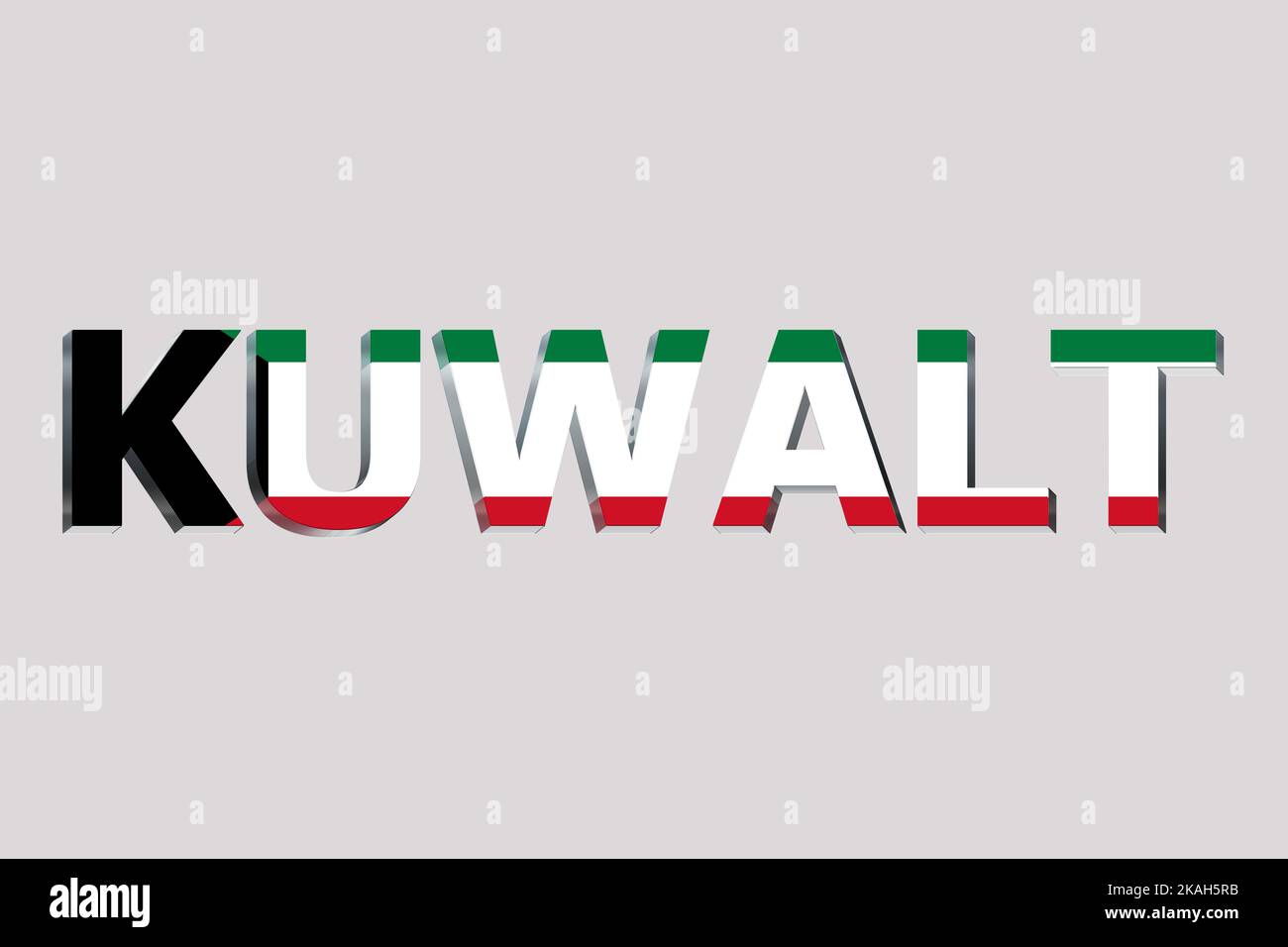 3D Flag of Kuwait on a text background Stock Photo - Alamy