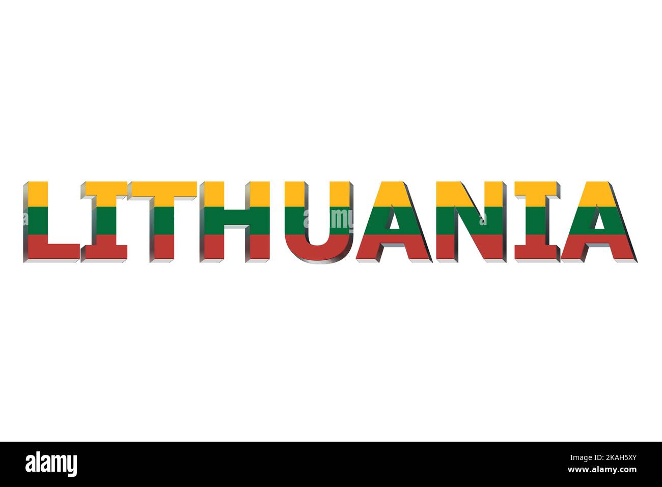 3D Flag of Lithuania on a text background Stock Photo - Alamy