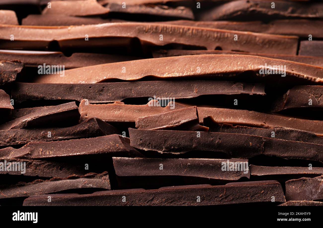 stack of chocolate background, sweet dessert, organic food Stock Photo ...