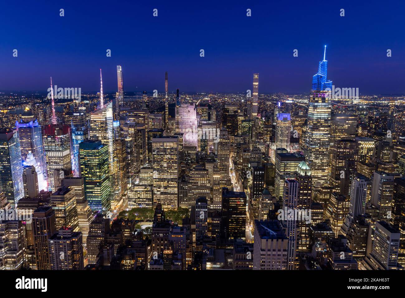 New York City skyline. Manhattan sunset skyscrapers panorama Stock ...