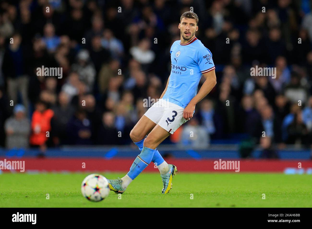 Ruben Dias #3 of Manchester City in action during the UEFA Champions ...