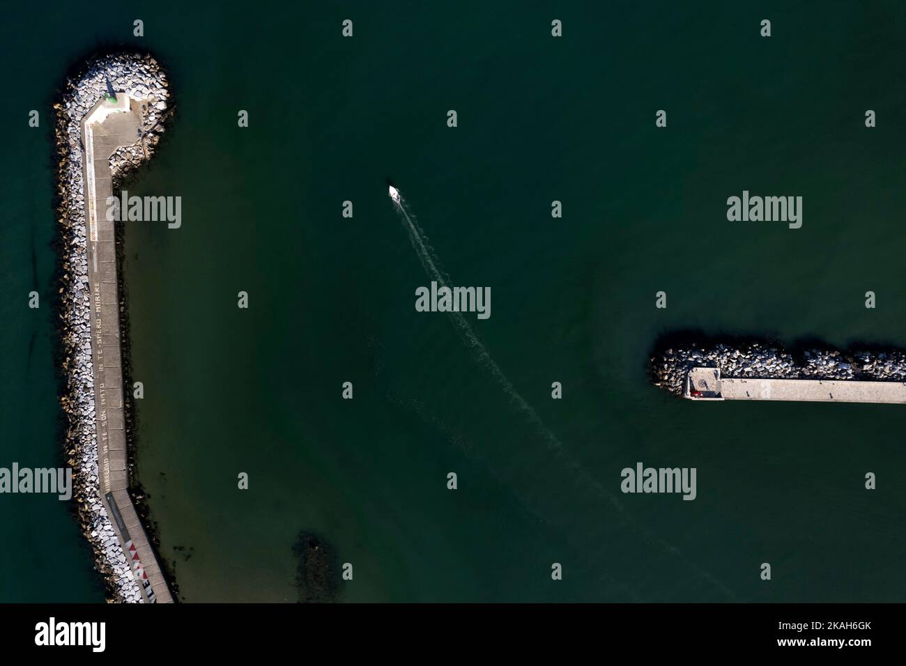 Aerial photographic documentation of the entrance to the port of ...
