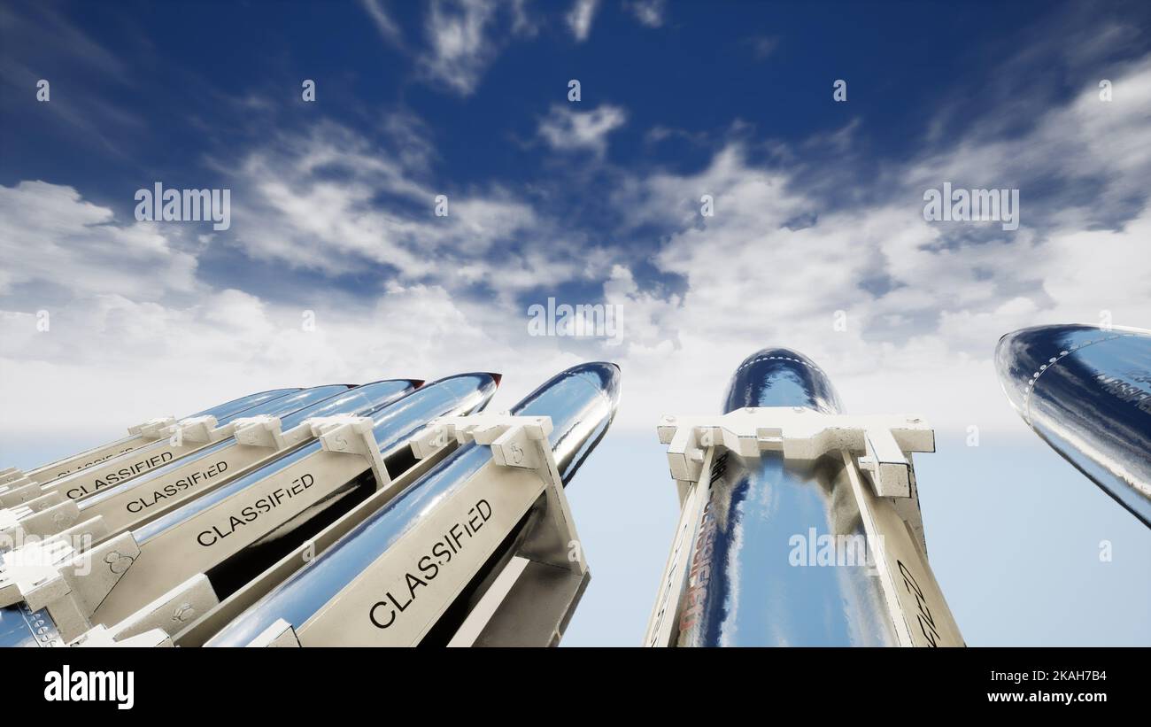 Nuclear Missile, Nuclear Warhead, Sky Background, 3d قنابل نويية Stock ...