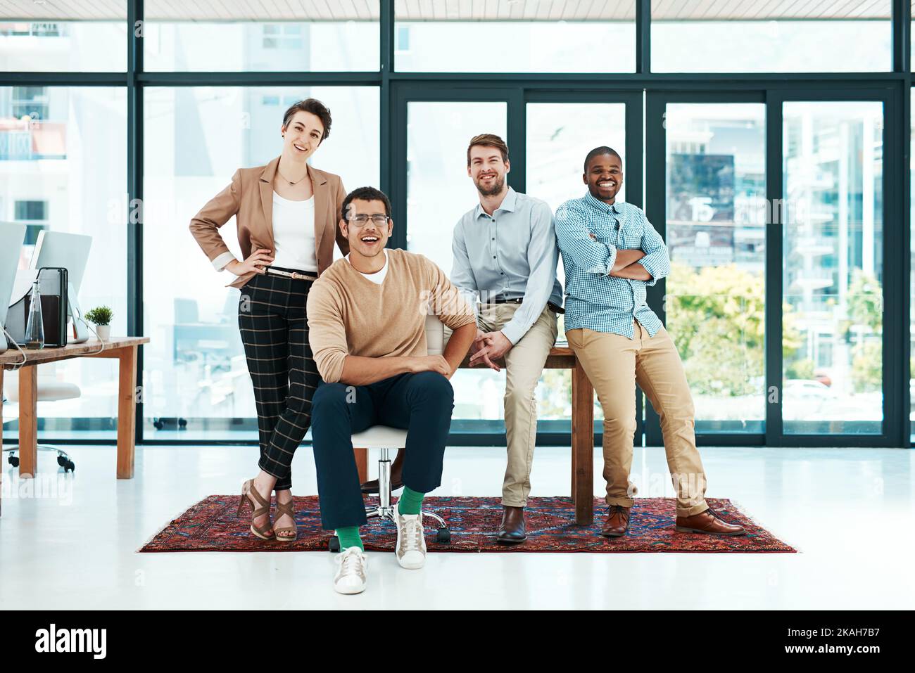 Youll only succeed if you have the right team. Portrait of a group of ...