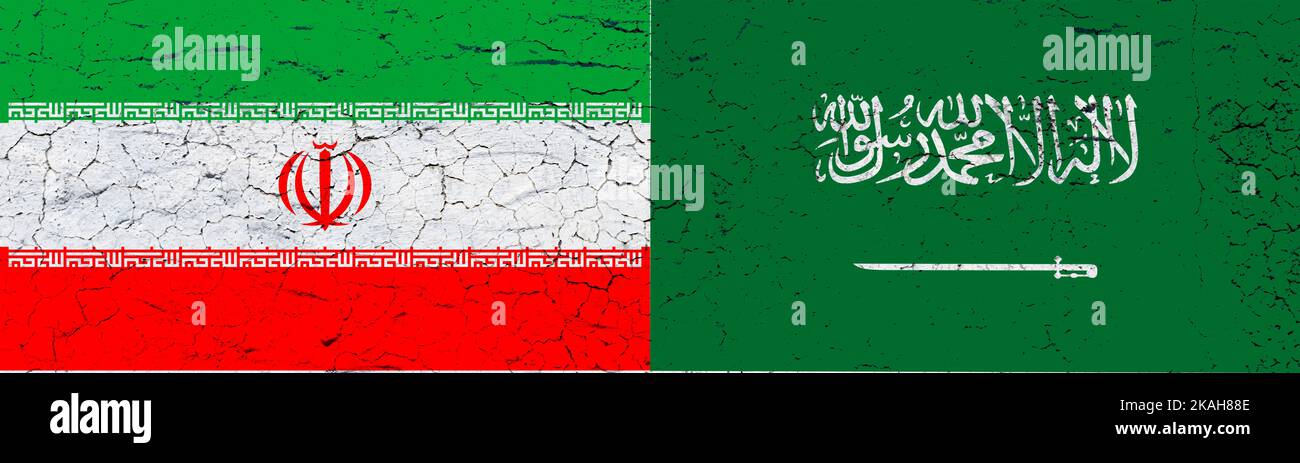 iran and saudi arabia flag Stock Photo - Alamy