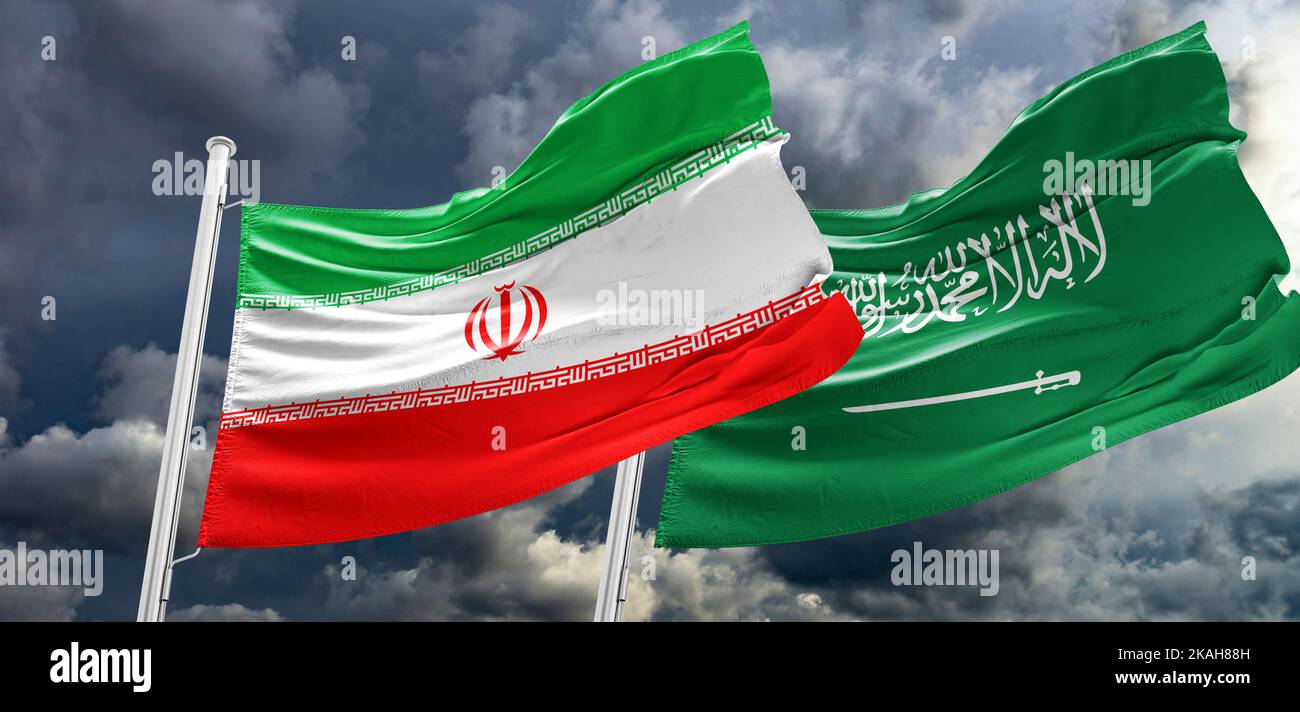 iran and saudi arabia flag Stock Photo - Alamy