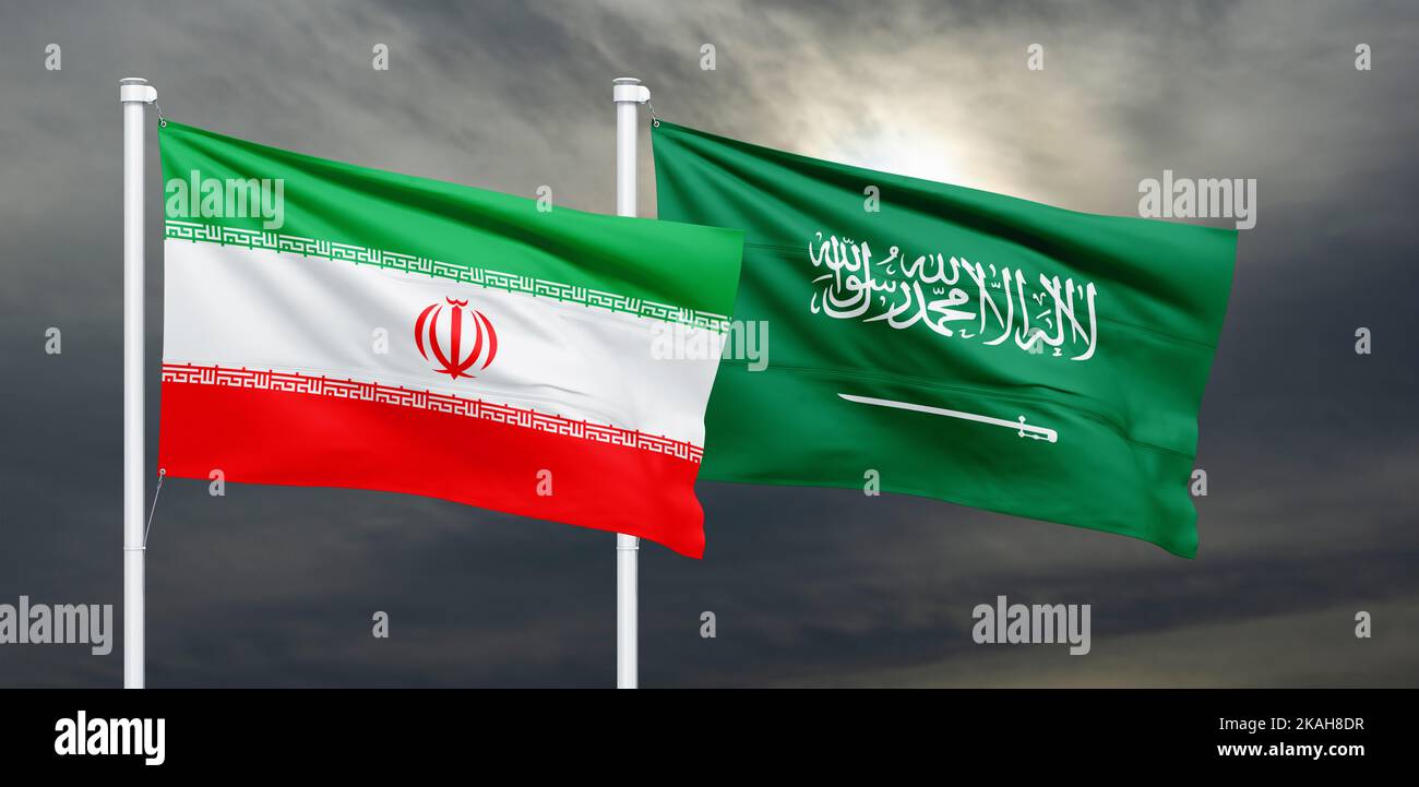 iran and saudi arabia flag Stock Photo - Alamy