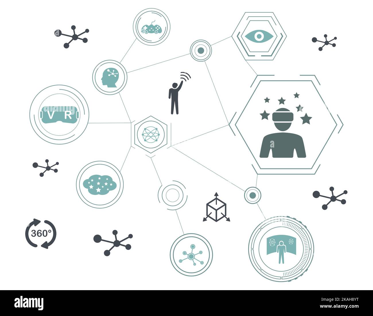 Concept virtual reality icons Cut Out Stock Images & Pictures - Alamy