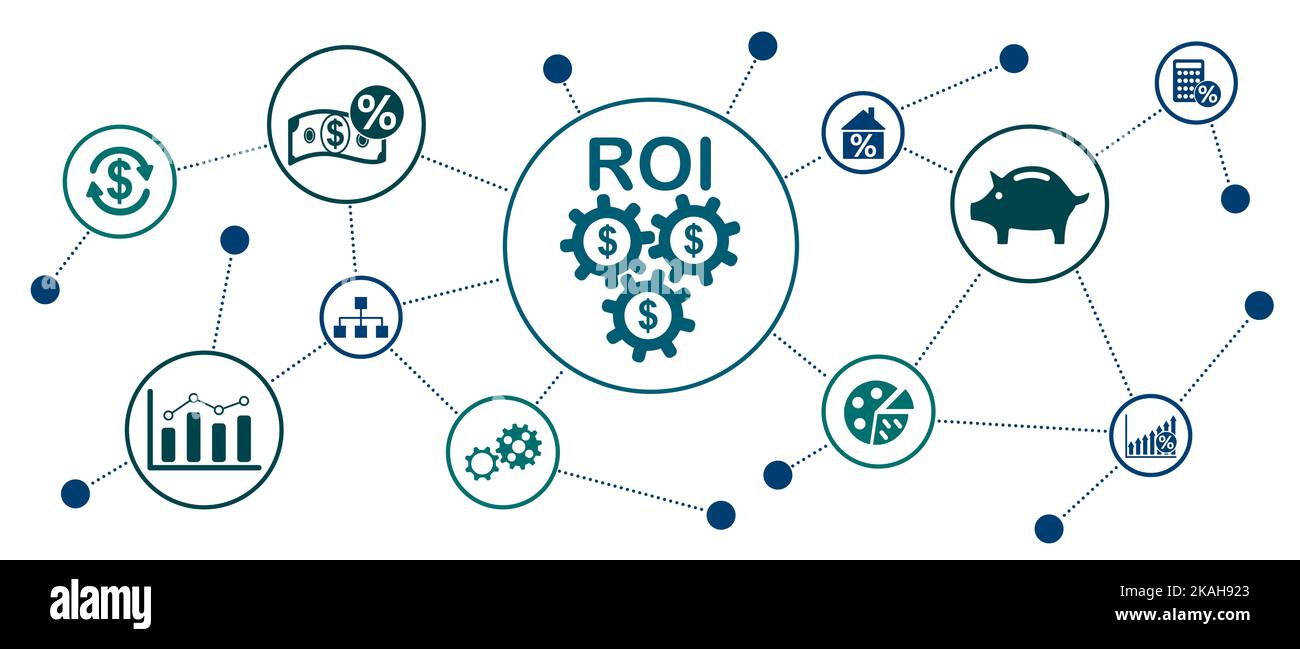 Concept of roi with connected icons Stock Photo - Alamy