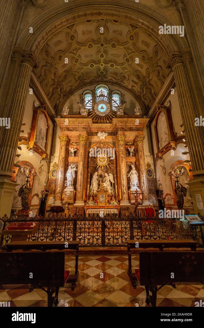 Malaga, Spain - October 26, 2022: Interior of the Málaga Cathedral in ...