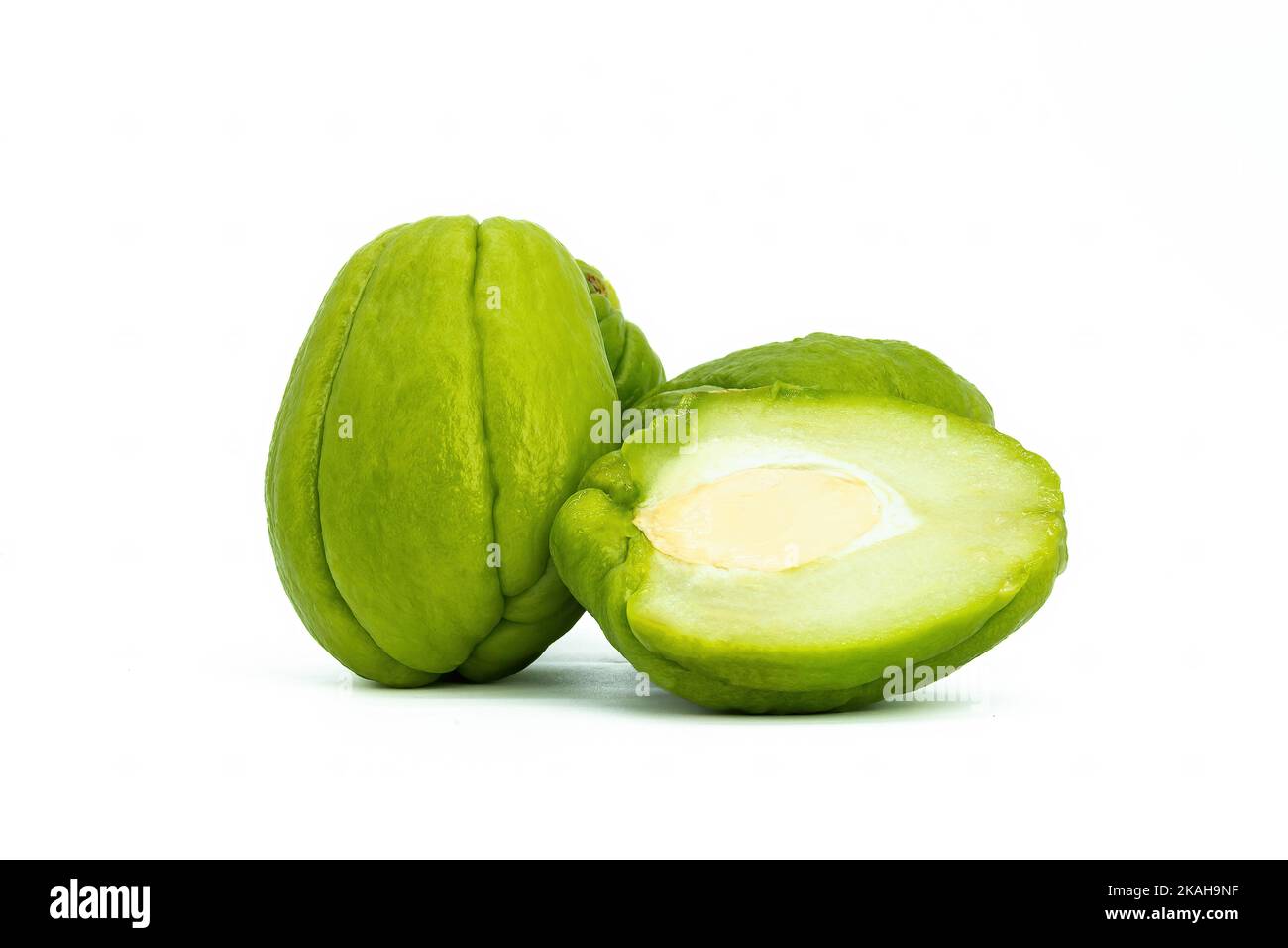 Fresh Chayote Sechium edulis on white background Stock Photo - Alamy