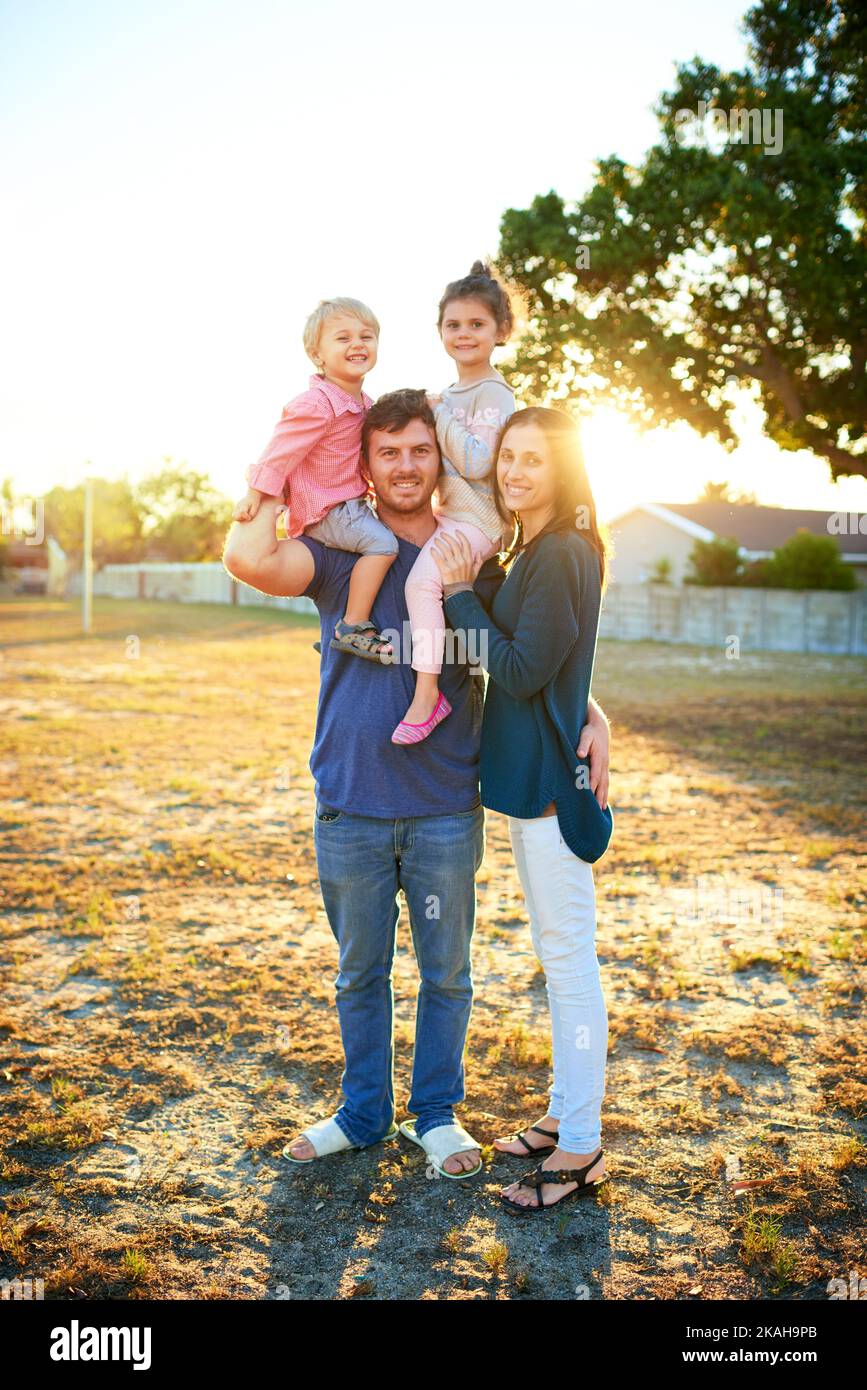 Family is all that matters. Portrait of a happy family bonding together ...