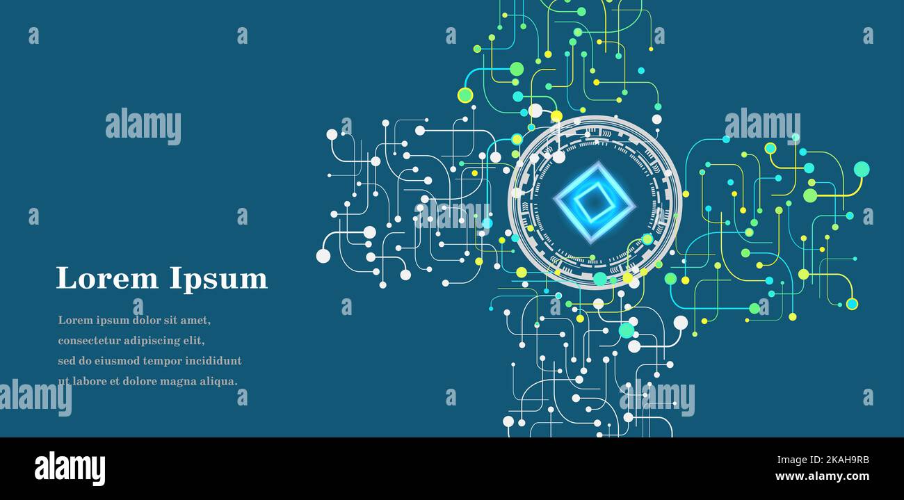 abstract blue yellow round, ai artificial intelligence, geometric ...