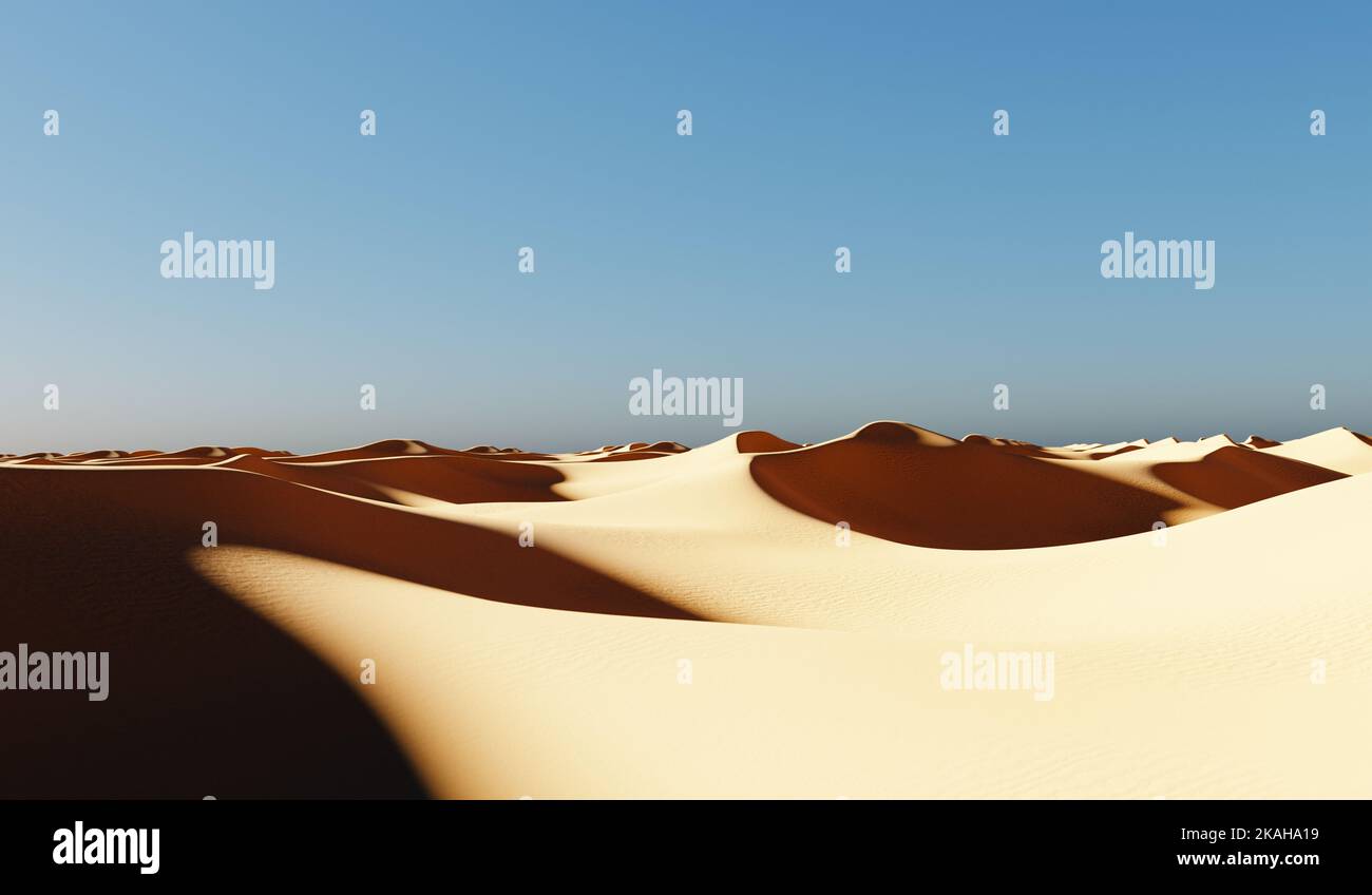 Simplified desert landscape. 3D rendering Stock Photo - Alamy