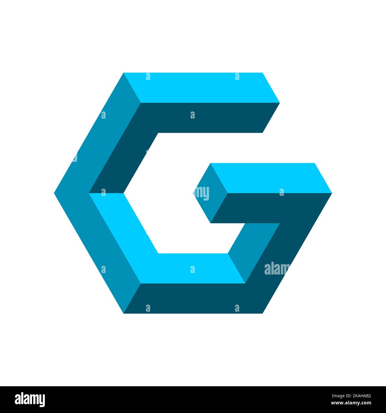 Blue cube letter G logo template. Creative isometric letter G logo ...