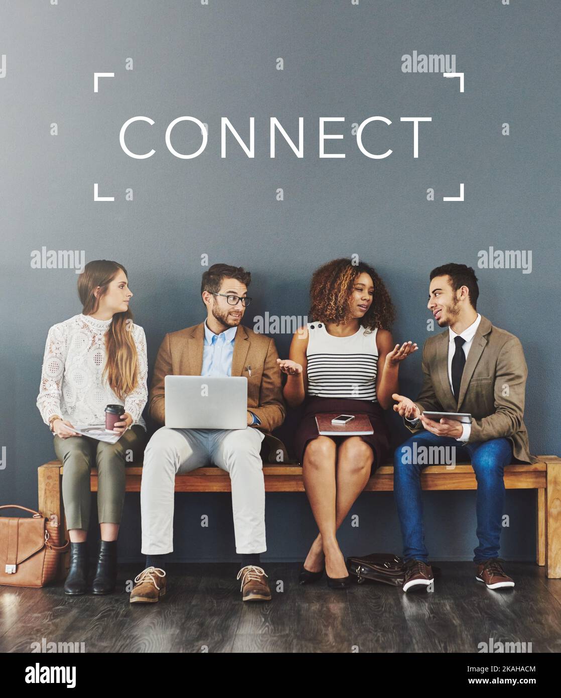 Get connected, get successful. Studio shot of businesspeople using ...