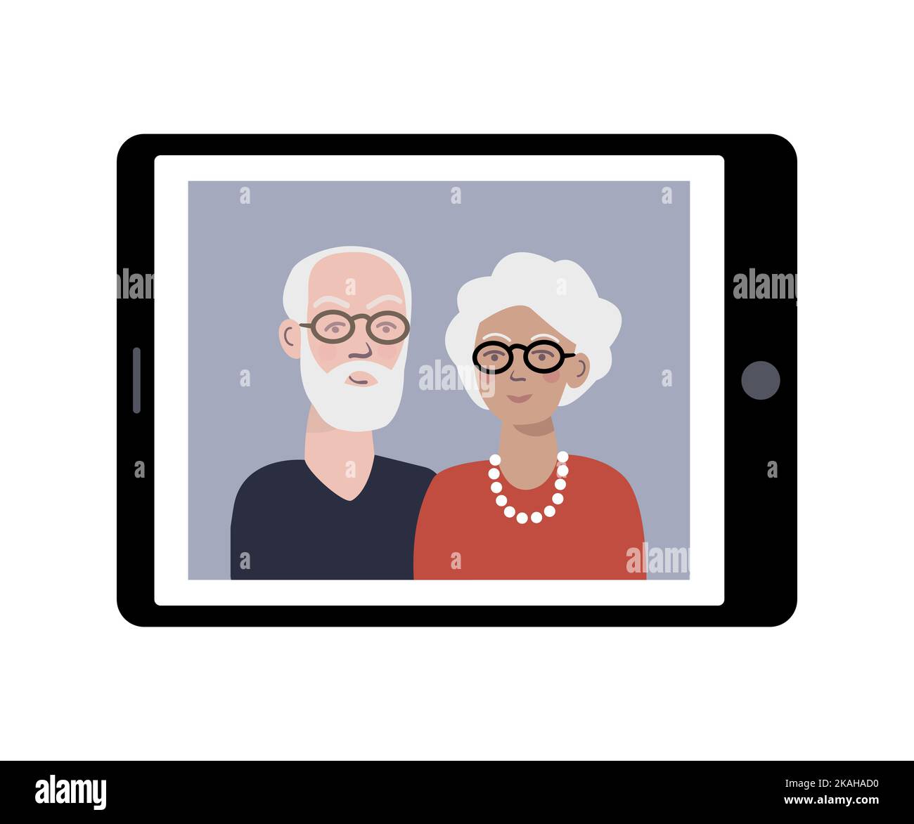 Elderly Couple Using Tablet Video Call Senior Citizens Using Modern