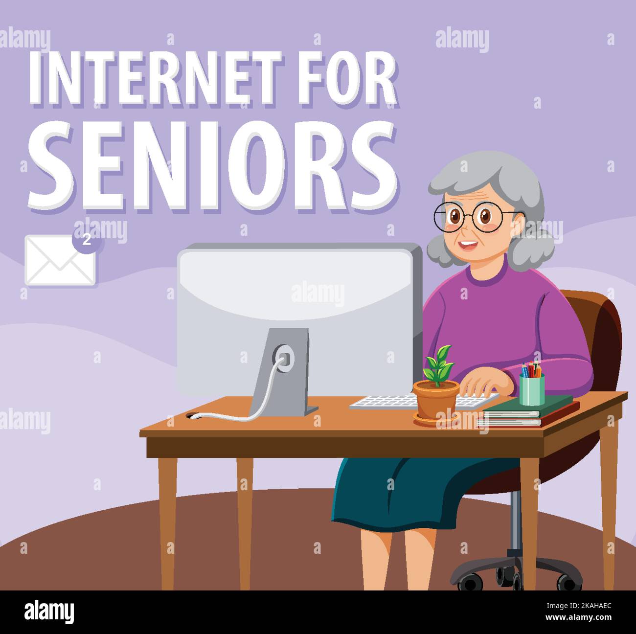 Internet for seniors concept illustration Stock Vector Image & Art - Alamy
