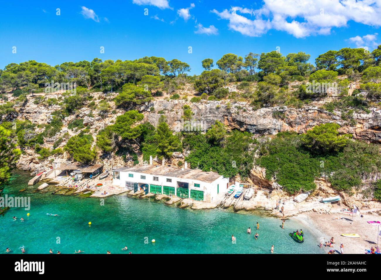 Spain Majorca island, beautiful beach bay Cala Pi, Mediterranean Sea ...