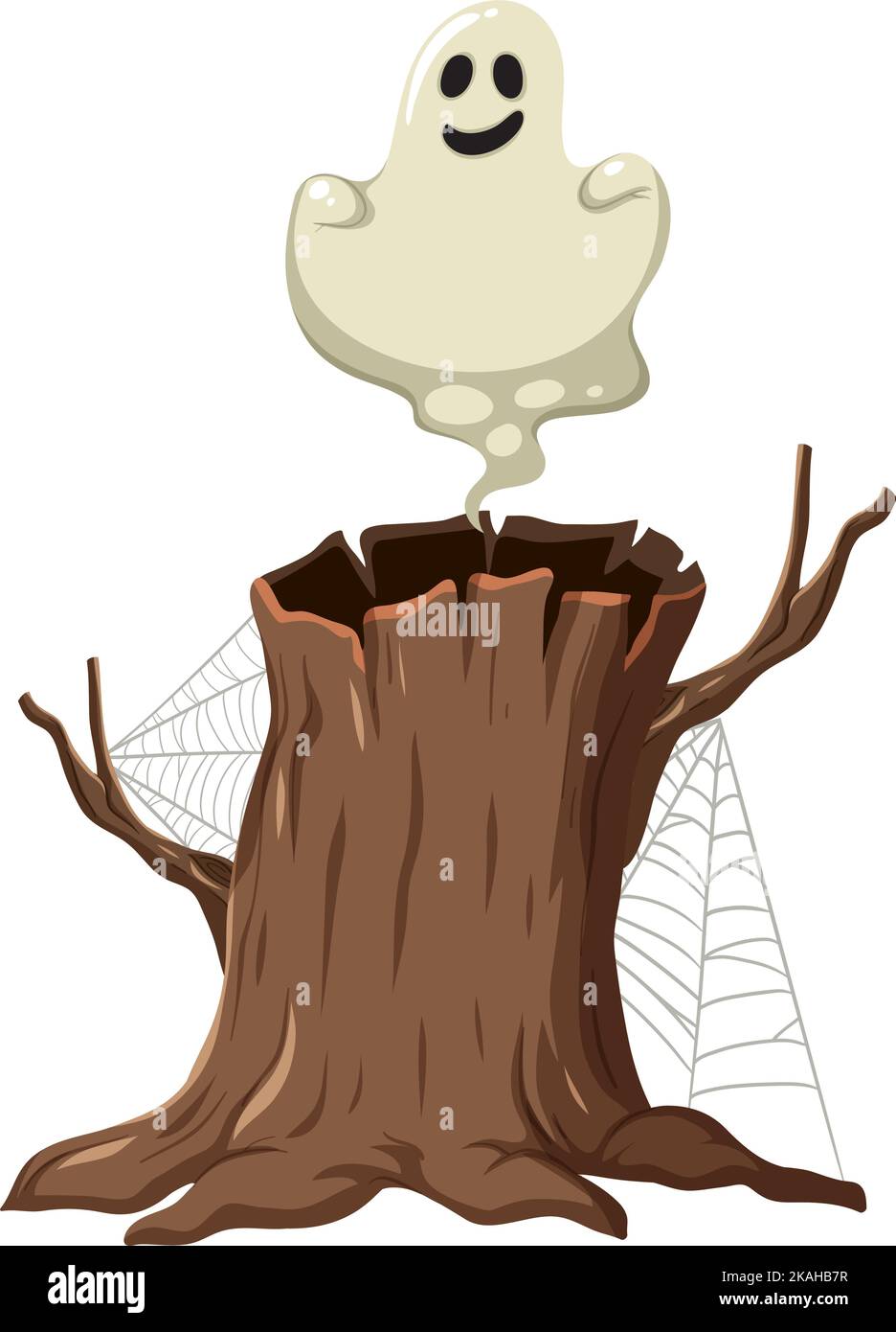 A scary tree stump on white background illustration Stock Vector Image ...