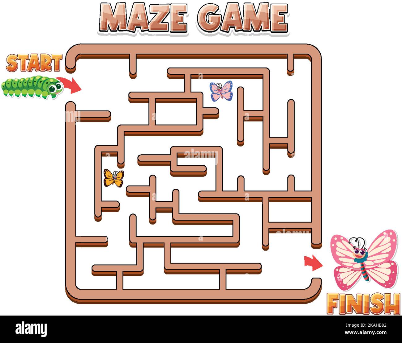 Maze game template for kids illustration Stock Vector Image & Art - Alamy