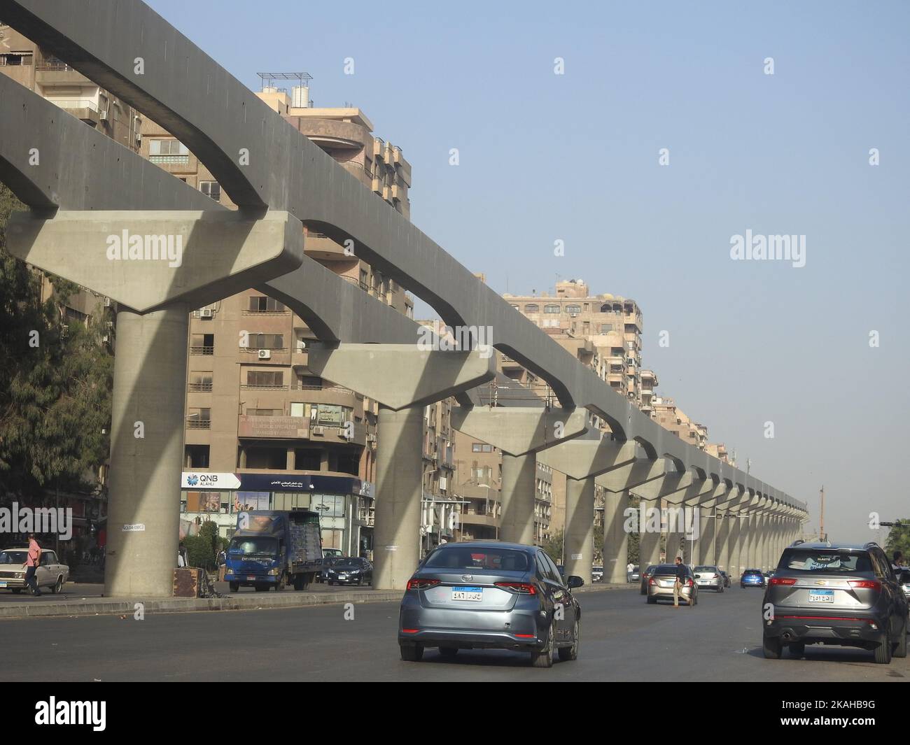 Cairo, Egypt, September 27 2022: Tracks of Cairo monorail overhead ...