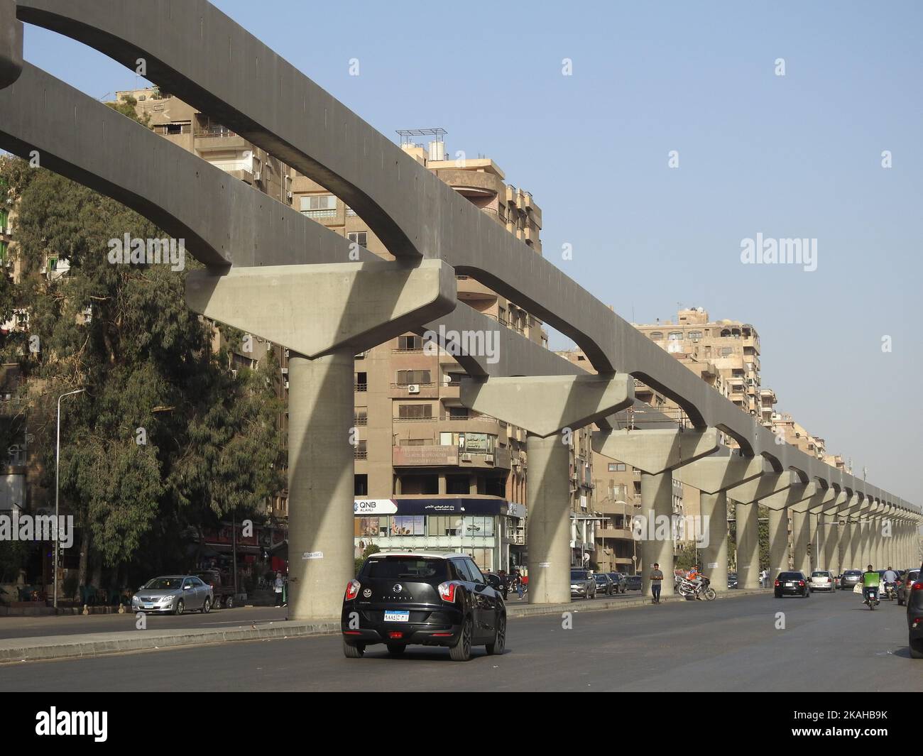 Cairo, Egypt, September 27 2022: Tracks of Cairo monorail overhead ...