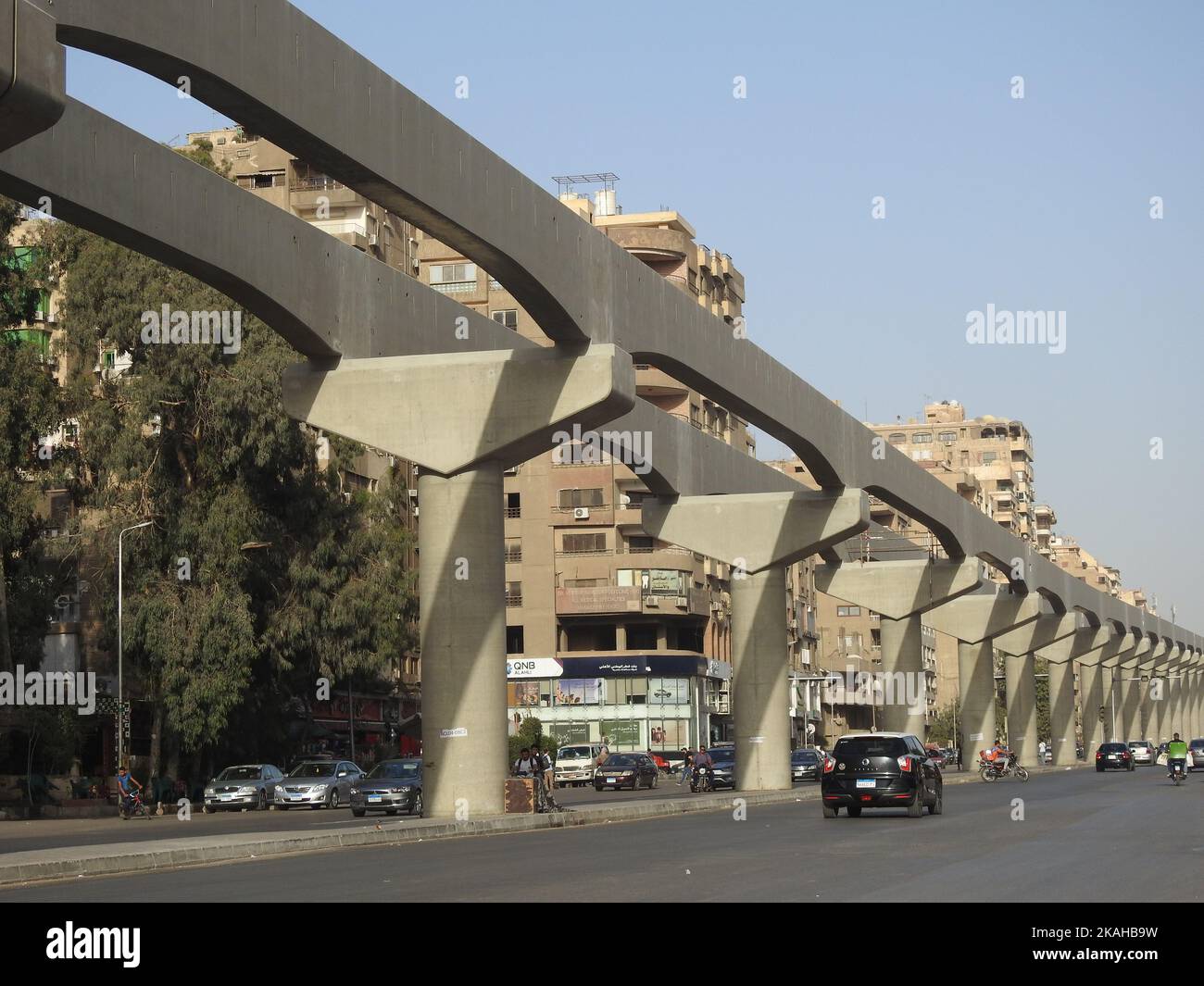 Cairo, Egypt, September 27 2022: Tracks of Cairo monorail overhead ...